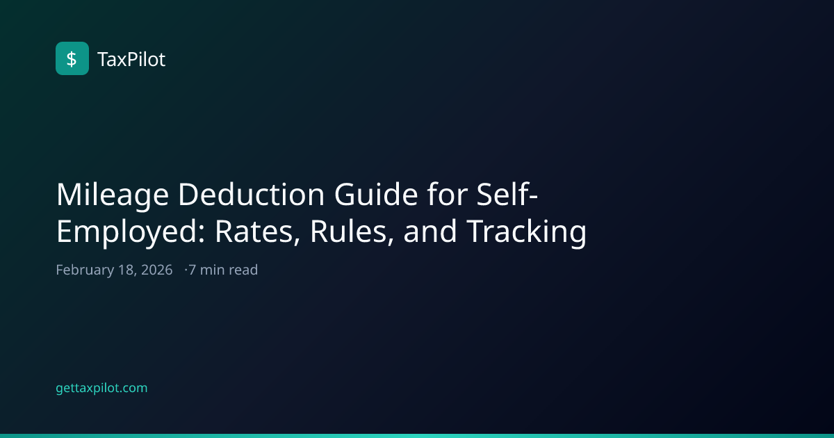 Mileage Deduction Guide for Self-Employed: Rates, Rules, and Tracking ...